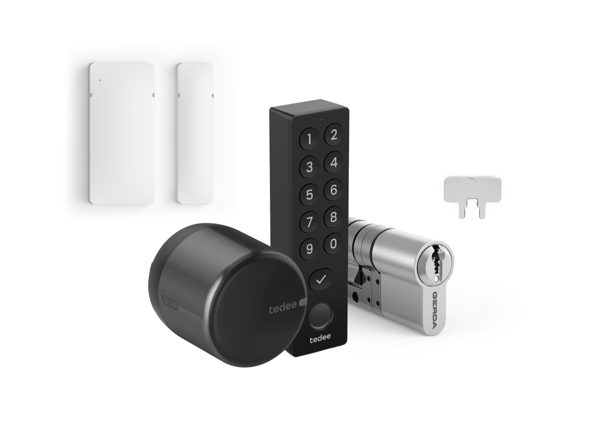 Tedee GO2 + Bridge + Keypad PRO + Door Sensor + Modular Cylinder + Bar